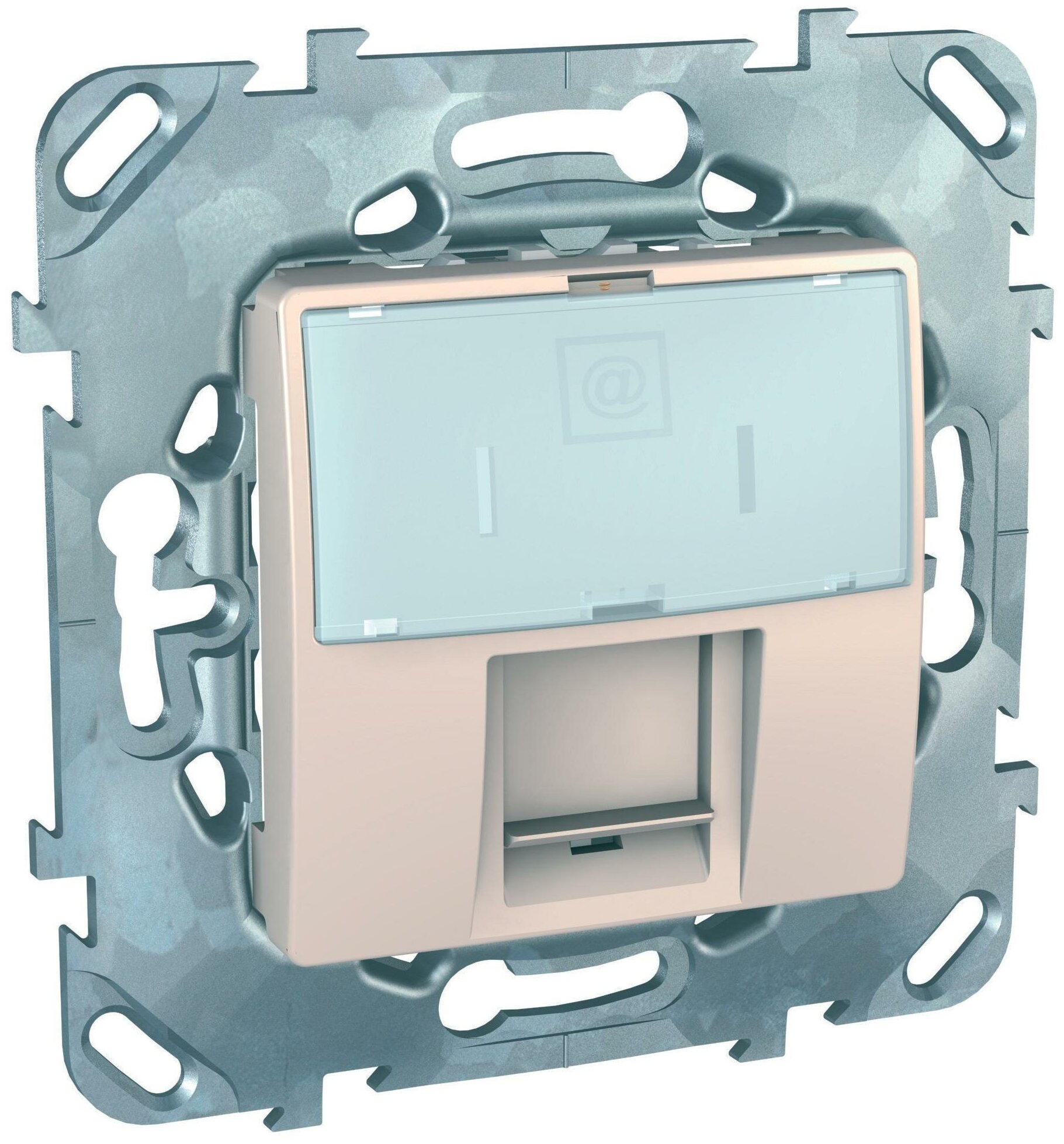 Розетка компьютерная 1хRJ 45 кат. 5е с полем для надписи SE Unica, бежевый MGU5.421.25ZD