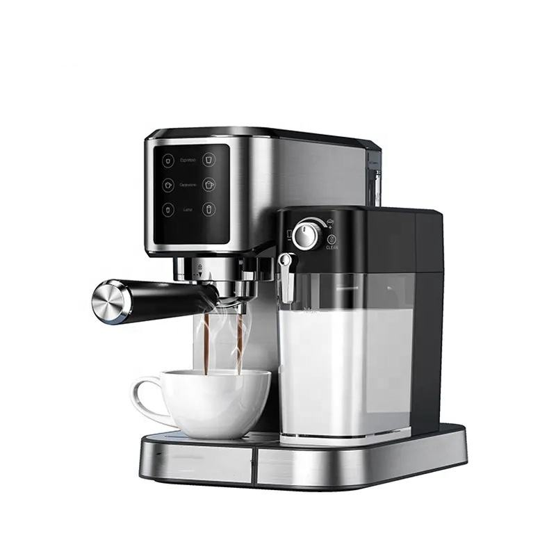 PSCM5120 Полуавтоматическая эспрессо-машина мощностью 1350 Вт, насос высокого давления 20 бар (ULKA), резервуар для воды объемом 1,8 л, электронная сенсорная кнопка, молоток для порошка диаметром 51 мм Приготовьте 1/2 чашки капучино или латте с помощью