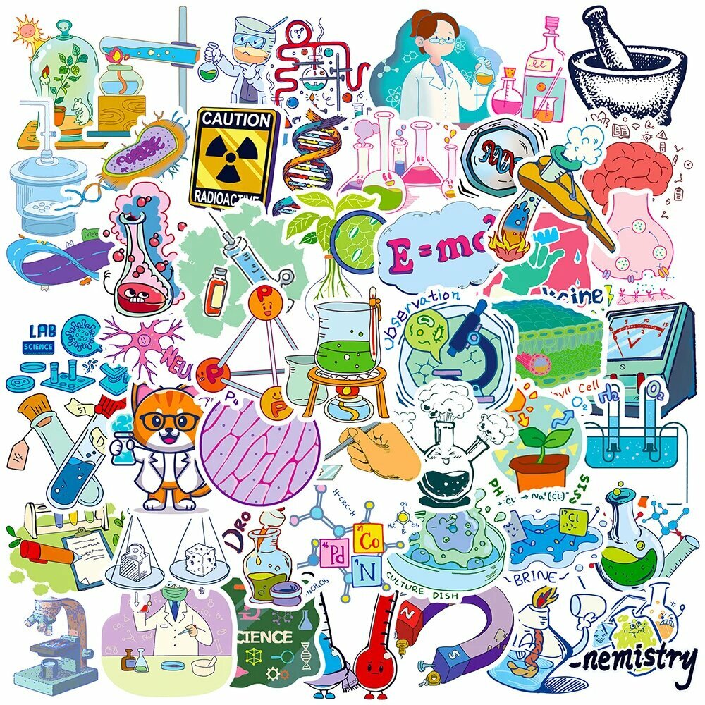Наклейки водонепроницаемые Cartoon 50PCS