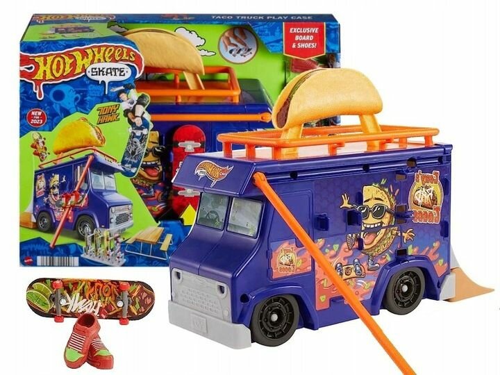 Игрушечный трек Hot Wheels - Катание на скейтборде на грузовике/ скейт-парк, Taco Tricks - Хот Вилс HMK00