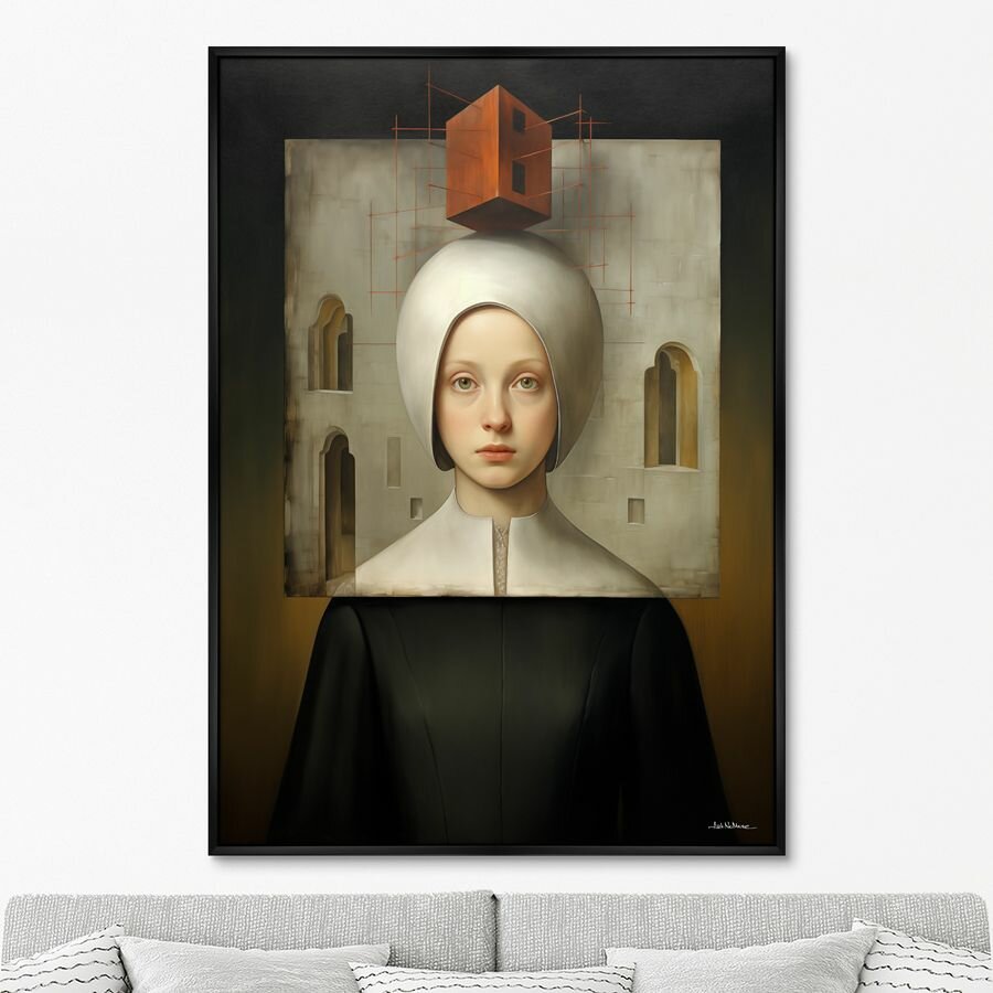 Картина на стену для интерьера. Alter Ego, No 1, 2024г. Размер: 75х105см. Печать на натуральном Холсте.