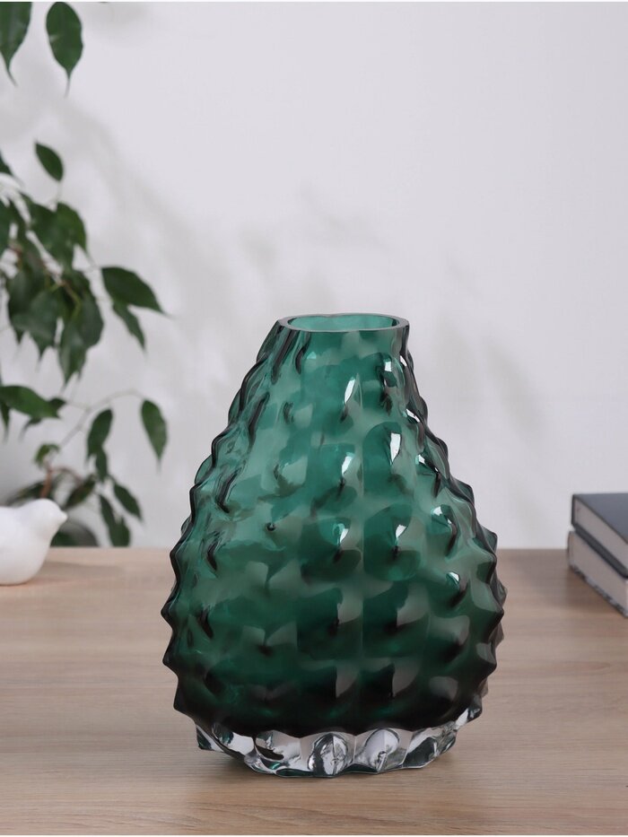Ваза «Шерил галант», d=7×5 см, 22×17 см, стекло, зелёная
