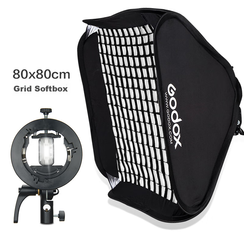 Адаптер Godox S2 + сетчатый сфотбокс, установка на горячий башмачок