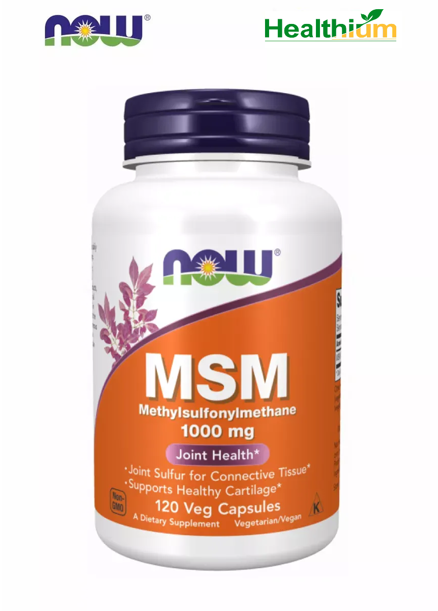 NOW MSM 1000мг 120 капсул Нау МСМ метилсульфонилметан