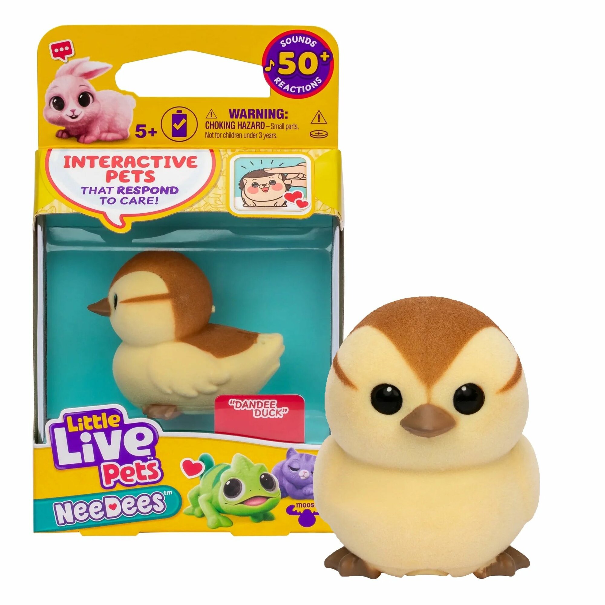Moose Little Live Pets NeeDees / Интерактивные плюшевые переносные аниматронные игрушки-животные для детей от 5 лет