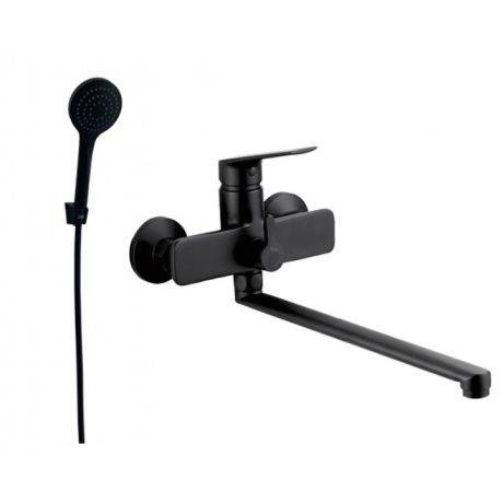 Смеситель для ванны Zollen LAR 62616441, длинный нос, черный