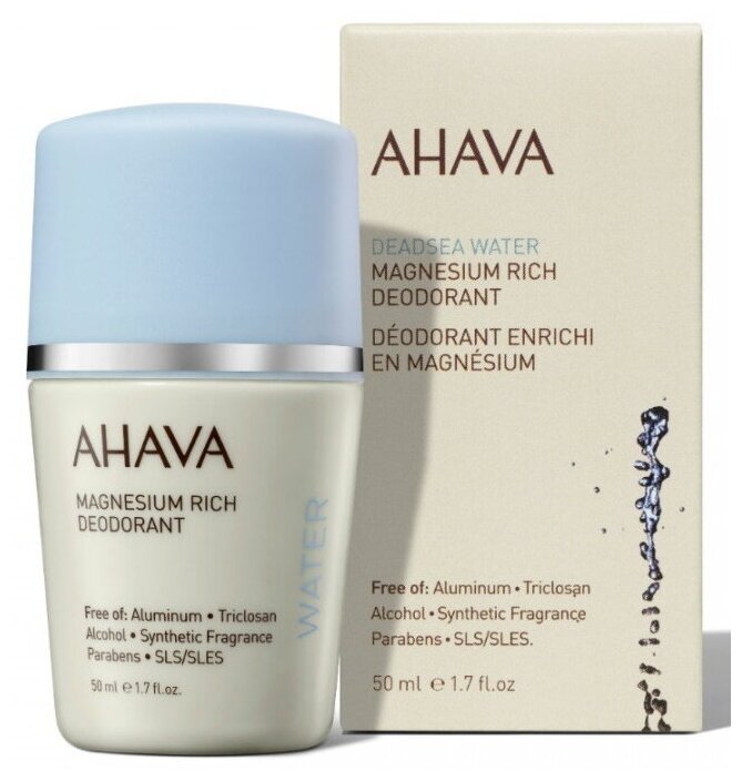 Дезодорант Ahava Дезодорант богатый магнием шариковый для женщин, 50 мл