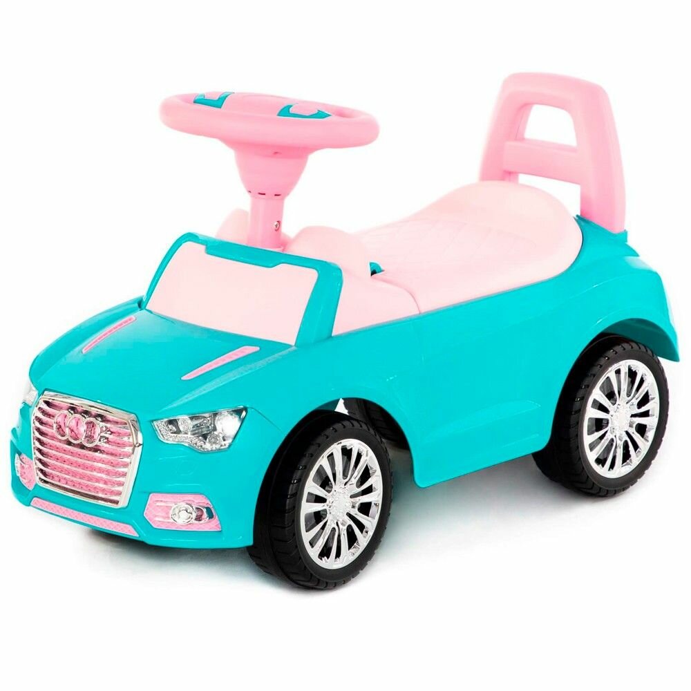 Автомобиль-каталка Полесье "SuperCar", №2, со звуковым сигналом, бирюзовая (П-84576)