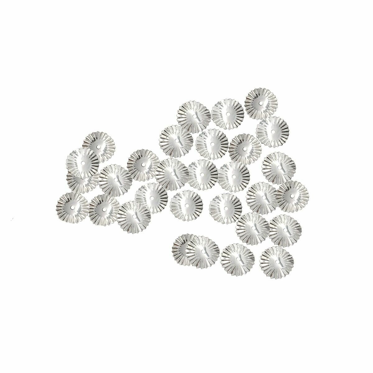Пайетки Astra&Craft Рельефные, 10 мм, цвет 1, серебристые, 10х10 г