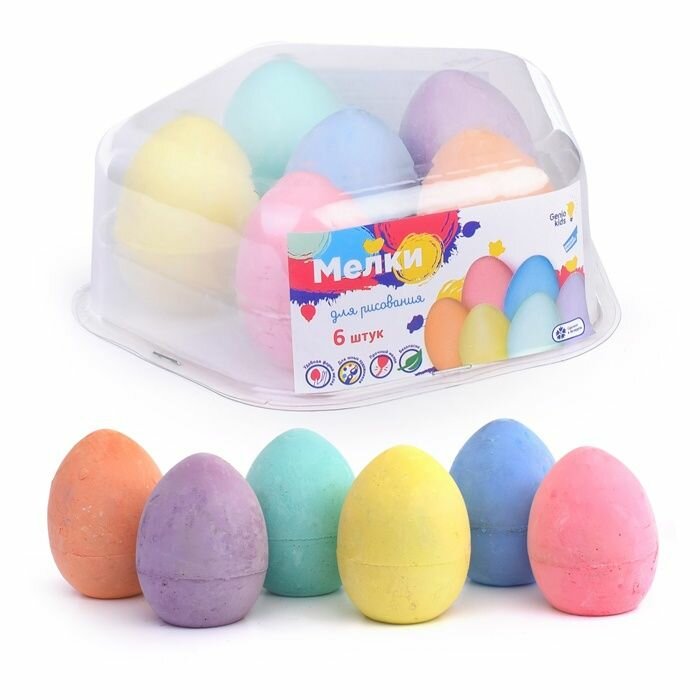 Мелки для рисования Dream Makers Яйца, 6 шт (MLE06)