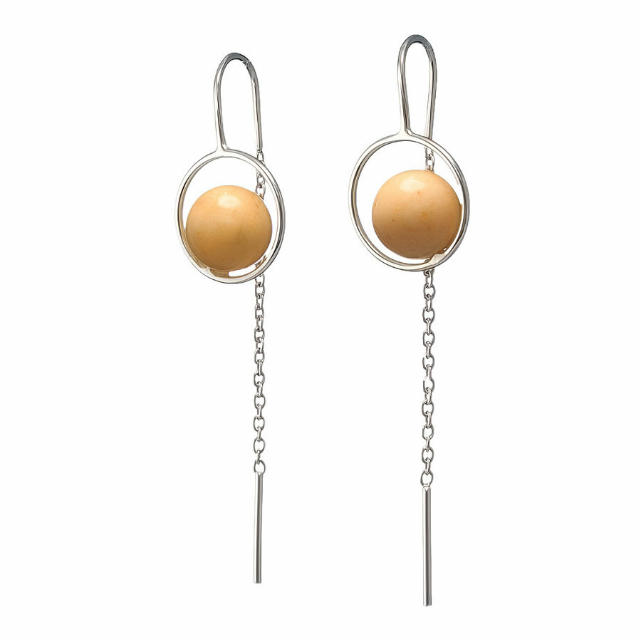 Серьги цепочки Amberprofi, серебро, 925 проба