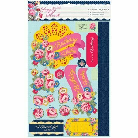 Набор бумаги docrafts "Simply Floral", Яркие цветы, с высечкой