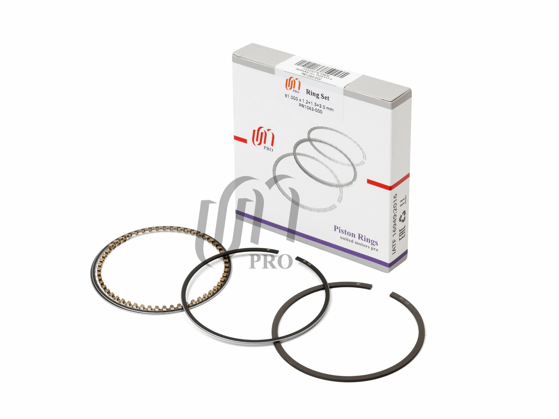 Кольца поршневые STD Toyota 4A-FE/7A-FE d81.0 STD 1.2-1.5-3.0 (13011-16290) на 1 цил. UMpro