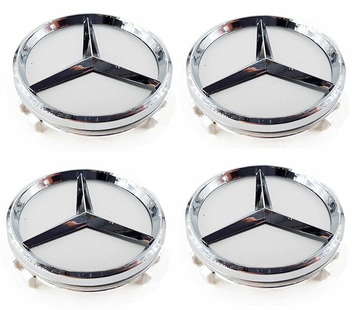 Колпачок на литой диск Mercedes-Benz 60x57x13 mm серебристый 4 шт.
