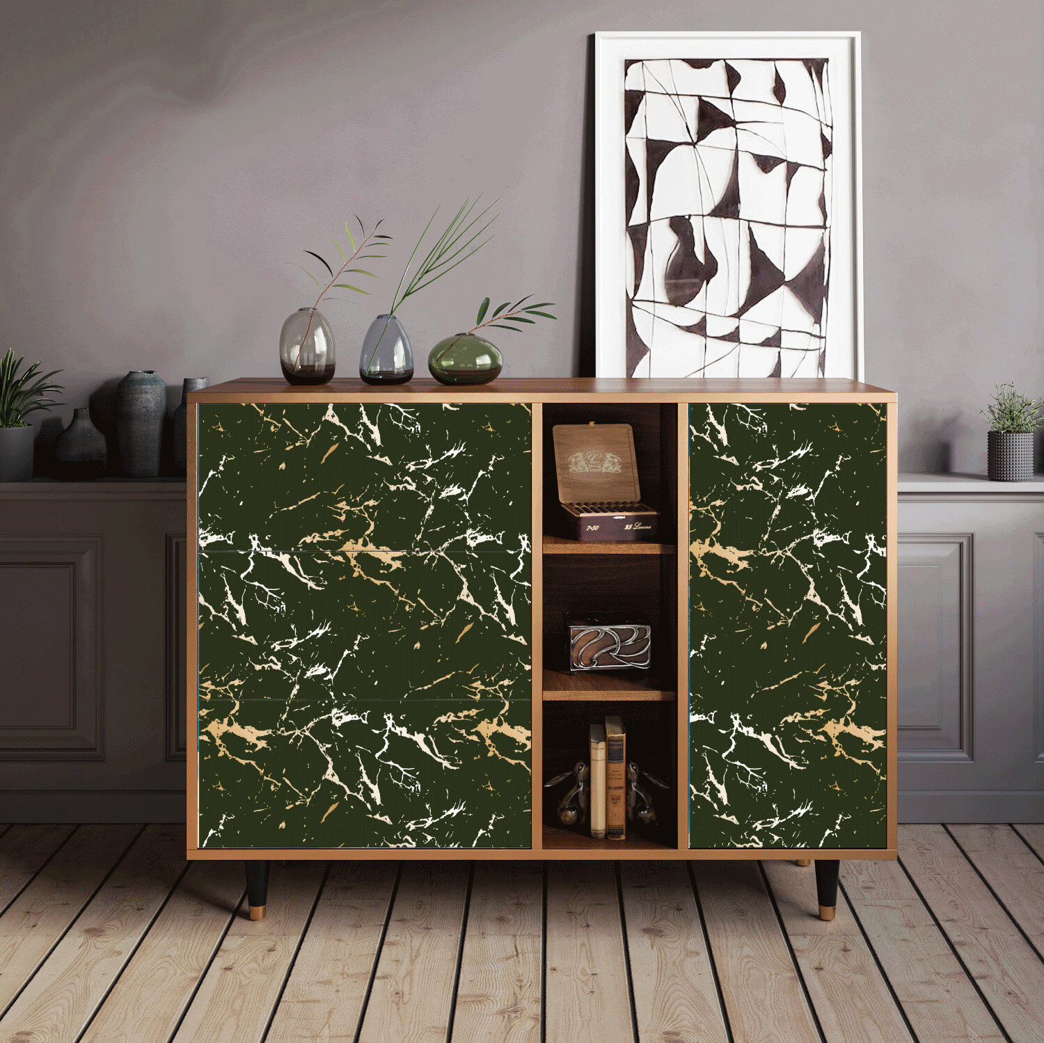 Комод - STORYZ - BS2 Amazon Forest, Разер - 125 x 97 x 48 см , Цвет корпуса - Орех