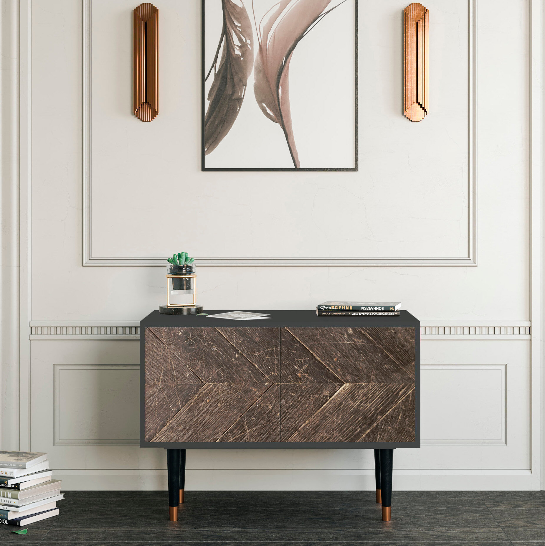 Комод - STORYZ - S1 Wise Tree, Размер - 94 x 69 x 48 см, Цвет корпуса - , Антрацит