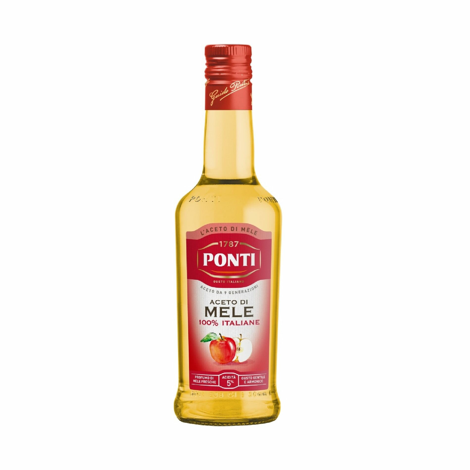 Уксус Ponti яблочный, белый, 5%, 500 мл
