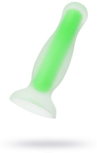 Анальная пробка светящаяся в темноте Victor Glow, водонепроницаемая, силикон, прозрачная, 10.5 см