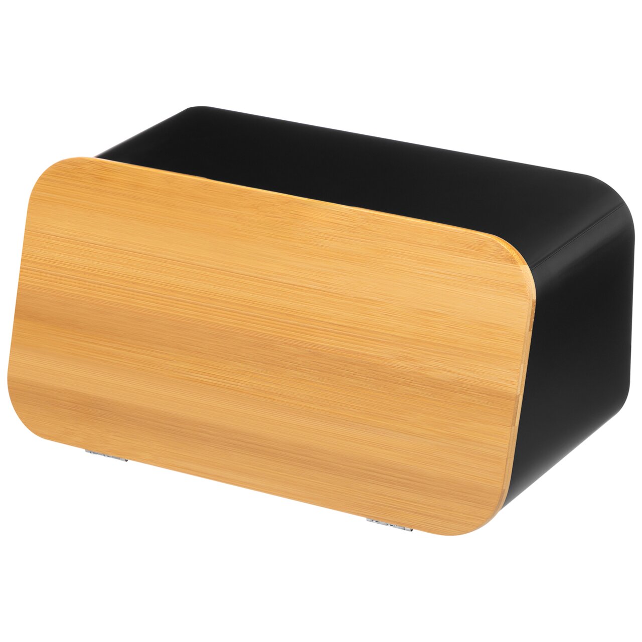 Elan Gallery хлебница с бамбуковой крышкой-доской, металл/бамбук, черная, 34x19x19 см