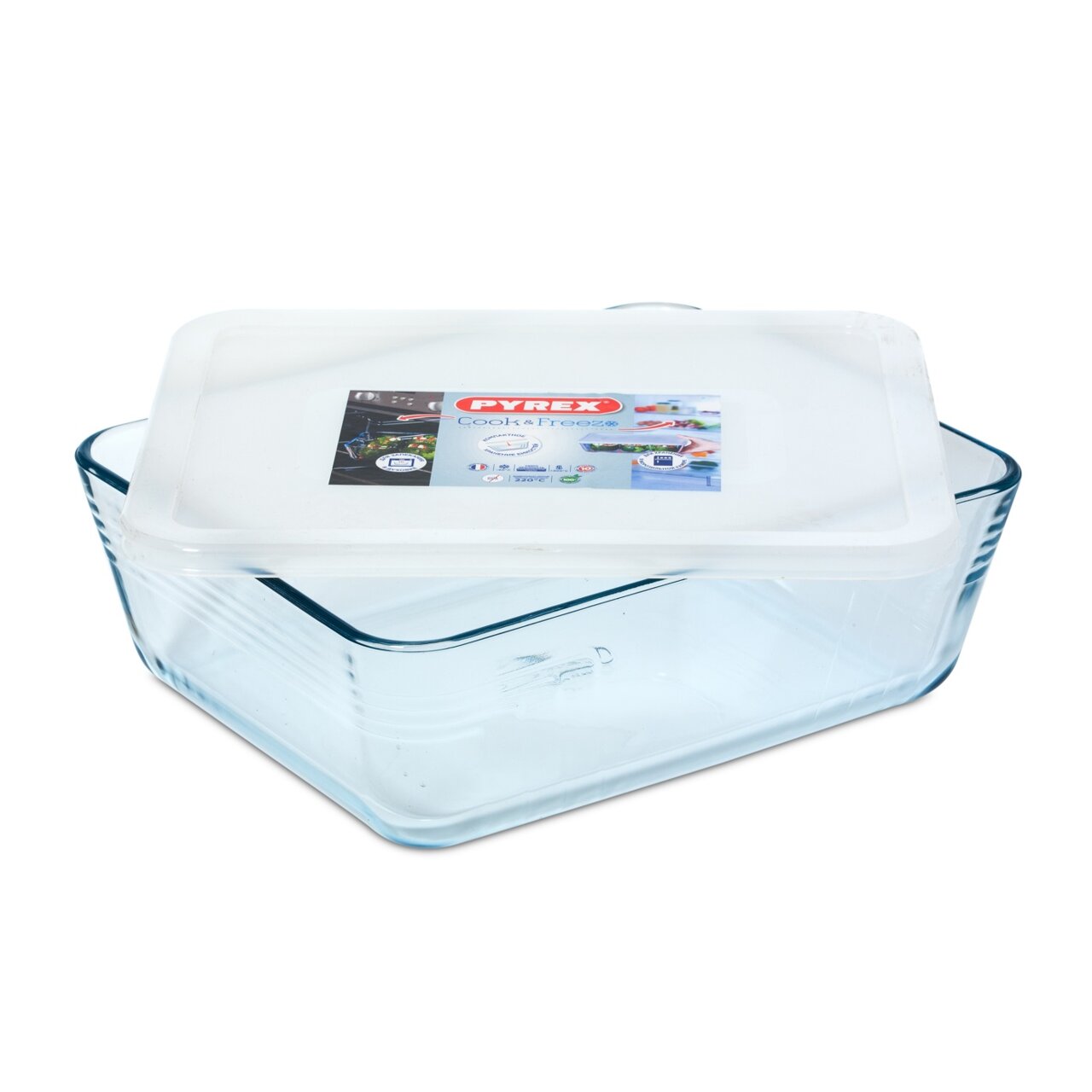 PYREX Cook&Freez форма для запекания с крышкой, жаропрочное стекло 4 л, 27x22x9 см