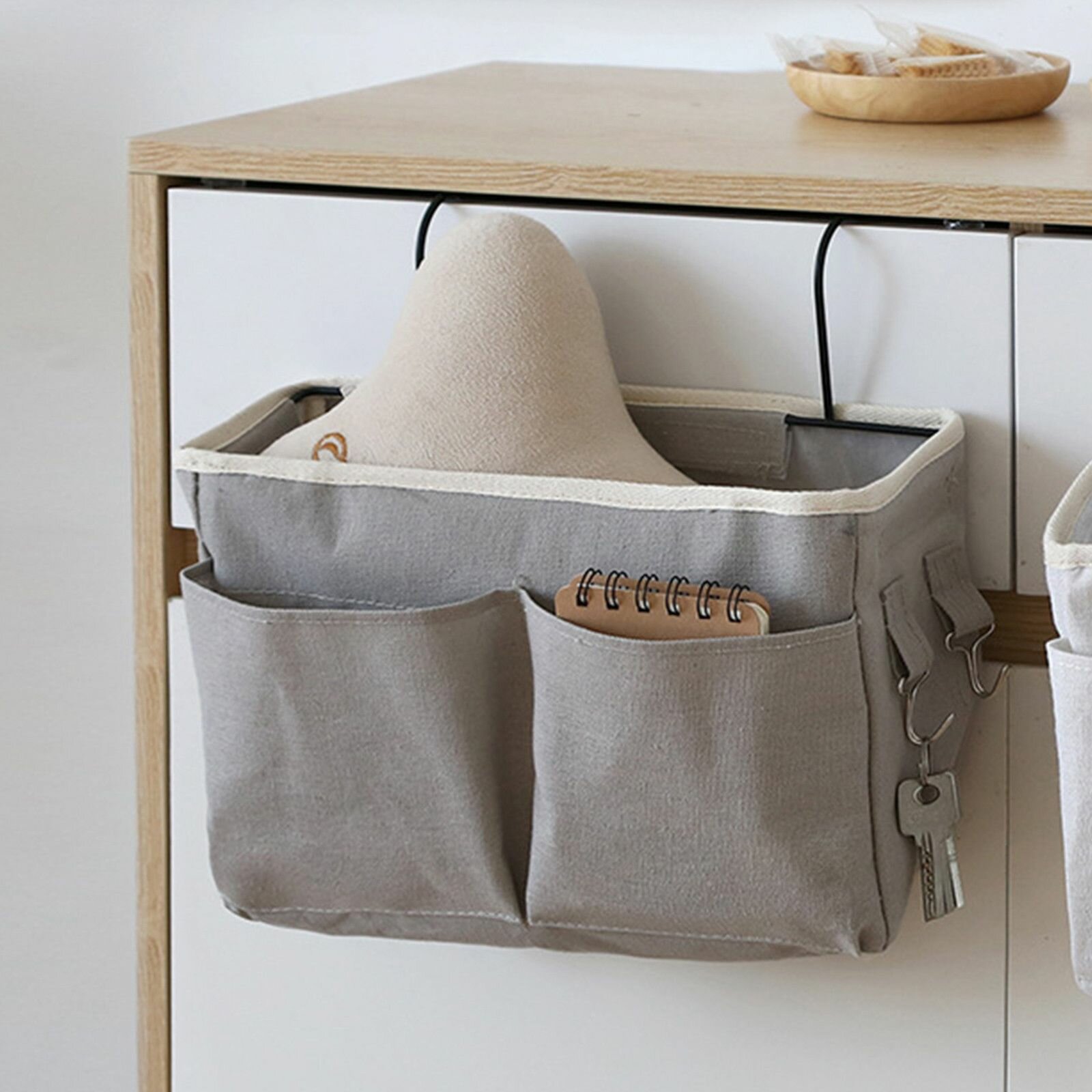Прикроватная подвесная корзина для хранения мелочей 30х18.5х11 см, компактный органайзер для книг, телефона, косметики и других вещей, универсальный дизайн для дома, общежитий и путешествий