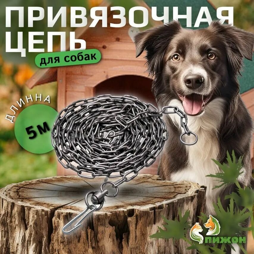 Цепь для привязи собак, 5м, калибр 3*21 мм