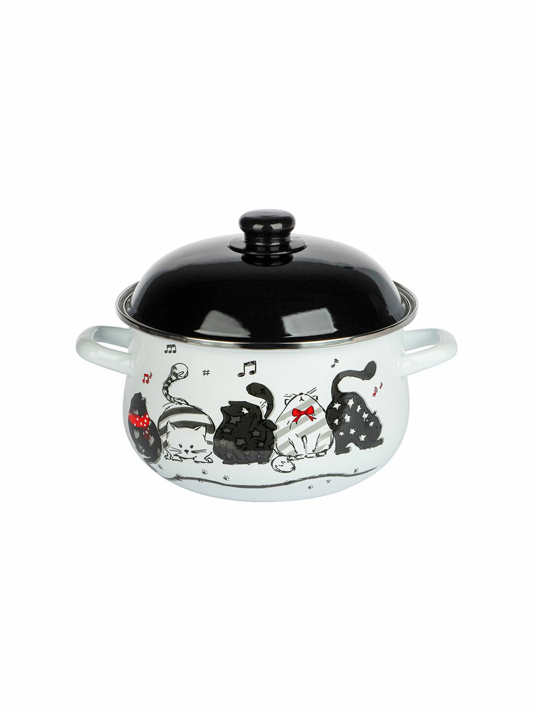 Кастрюля эмалированная, 22см, 3,6л, индукция VETTA Хвостатые друзья