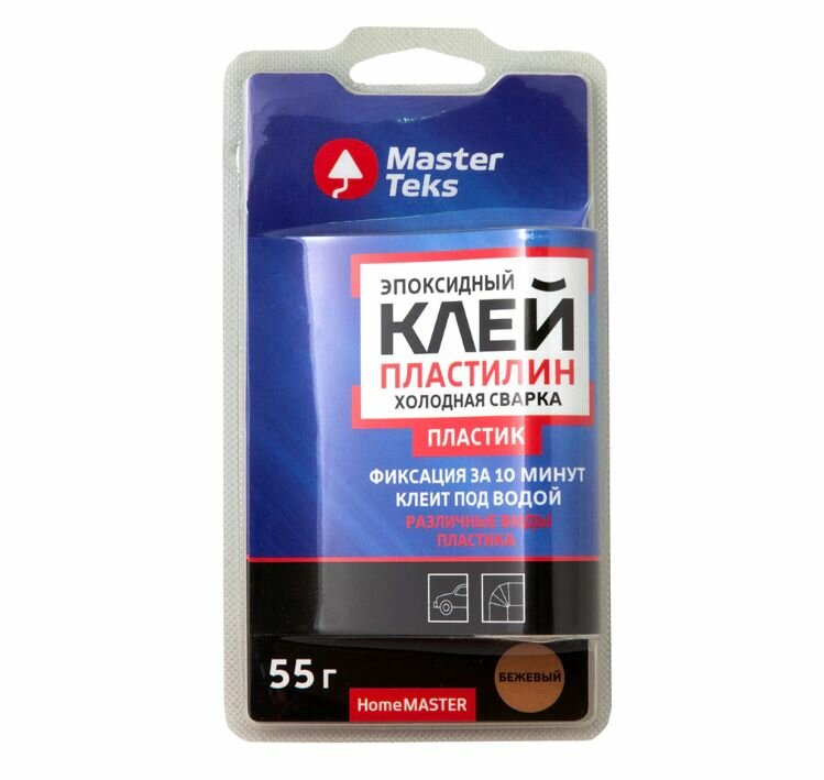 Эпоксидный клей-пластилин Master Teks Холодная Сварка Пластик 55 г бежевый