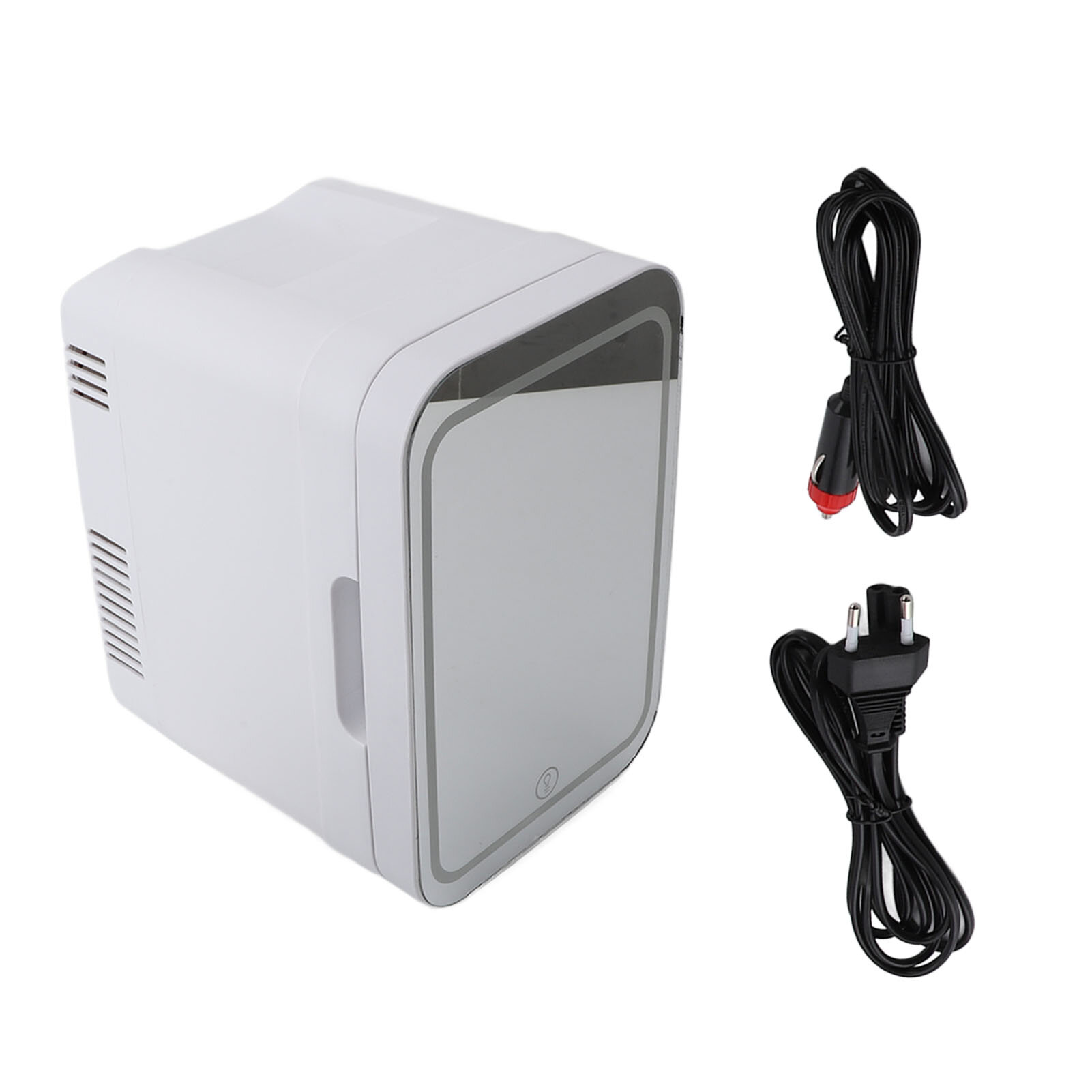 Портативный зеркальный холодильник красоты с освещением 4L Mini Holrigrator Care Care Maving Storage с зеркальным светом для домашнего автомобиля Eu Plug 220V