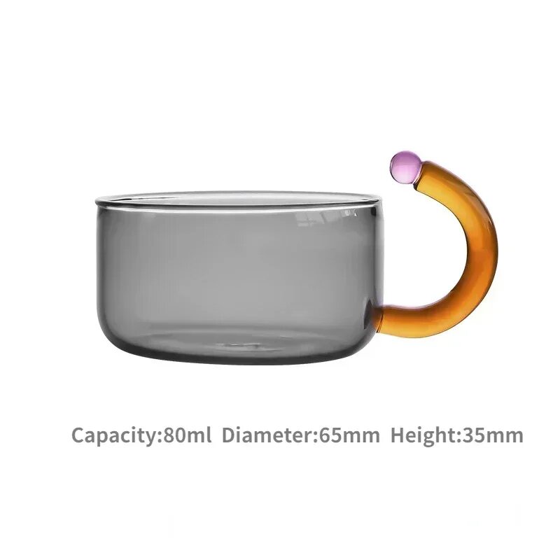 Термостойкий стеклянный чайник Lazzy House 300-400 мл, Gray Cup 80ml