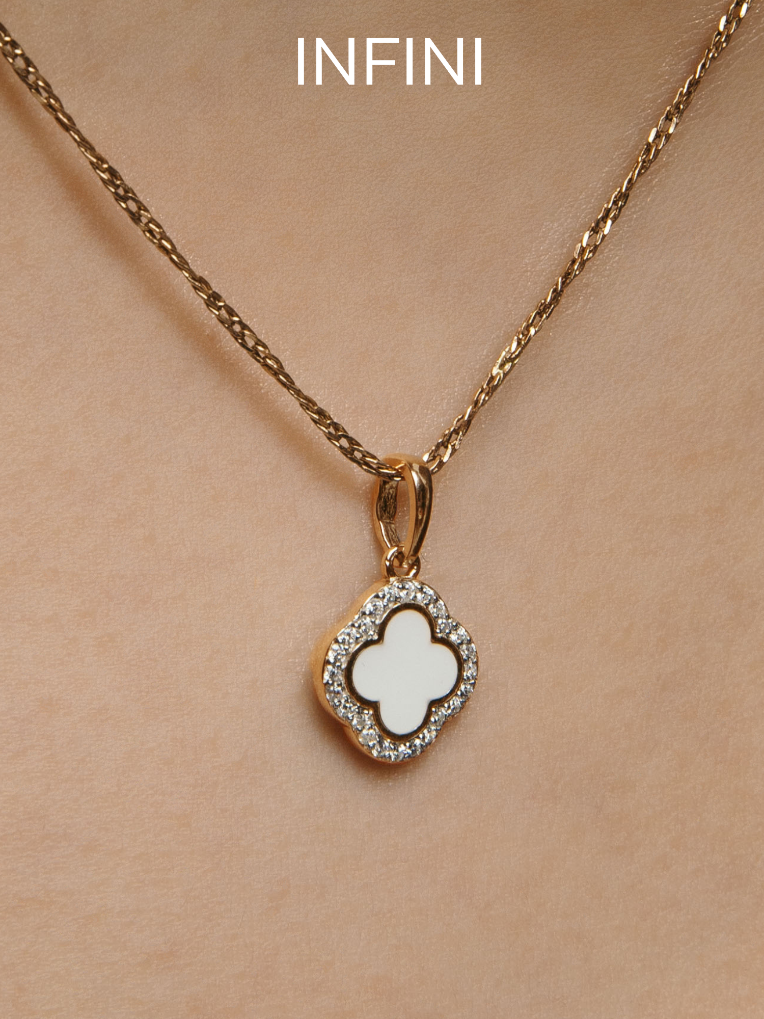 Подвеска, красное золото, 585 проба, родирование, эмаль, фианит