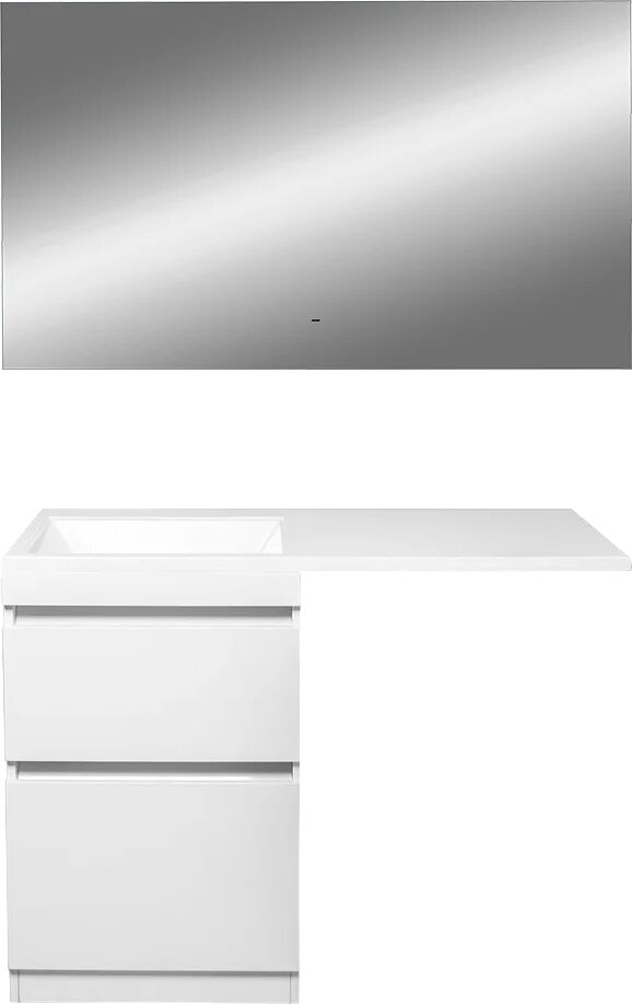 Мебель для ванной комнаты Style Line Даллас 115 L Люкс Plus напольная, белая, зеркало DIWO Элиста