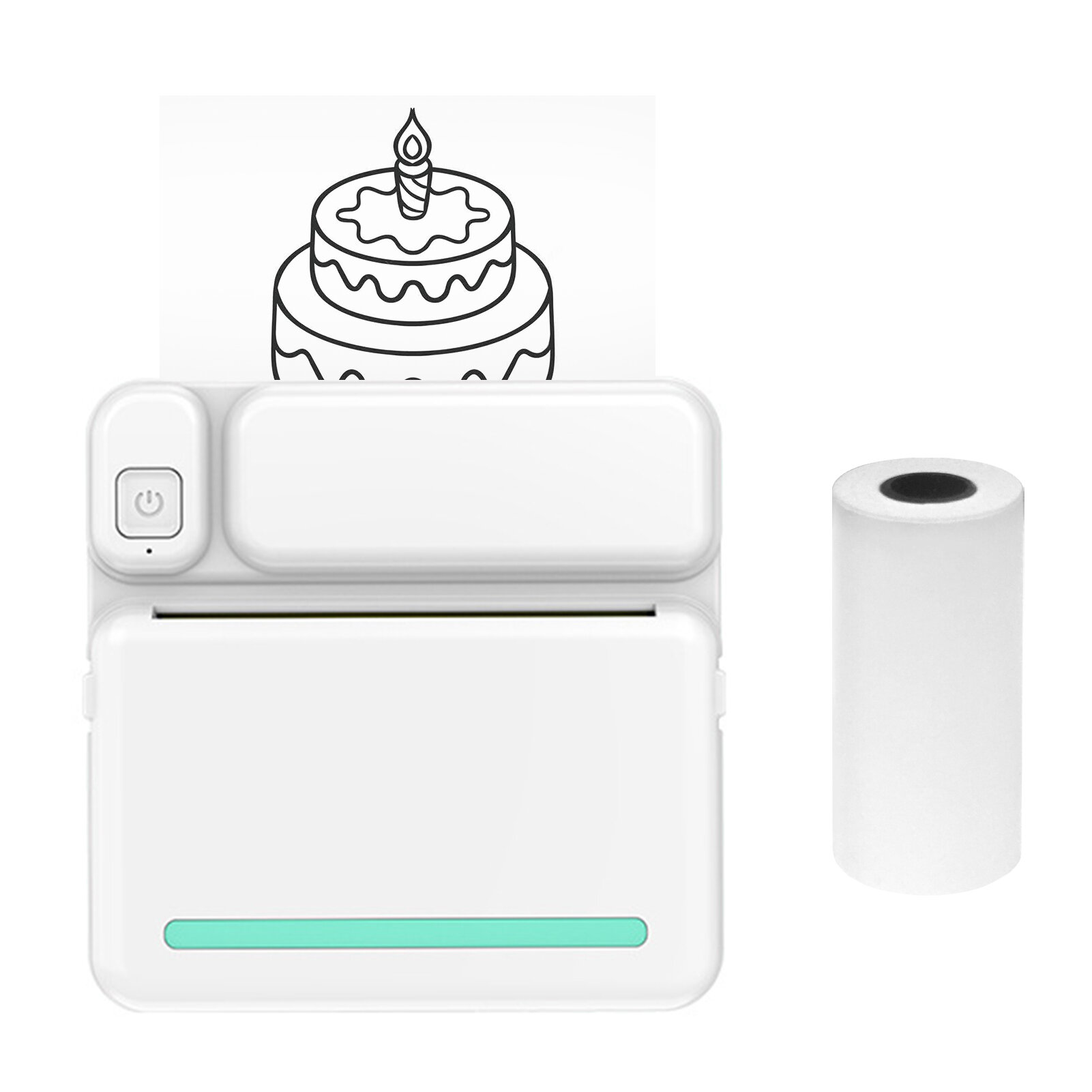 Мини карманный фотопринтер портативная термальная печатная машина с беспроводным подключением BT для фотокарток этикеток DIY рукоделия списков заметок дневников чеков бумаги моментальный принтер стикер с 1 рулоном термальной бумаги 57мм ширина 25мм