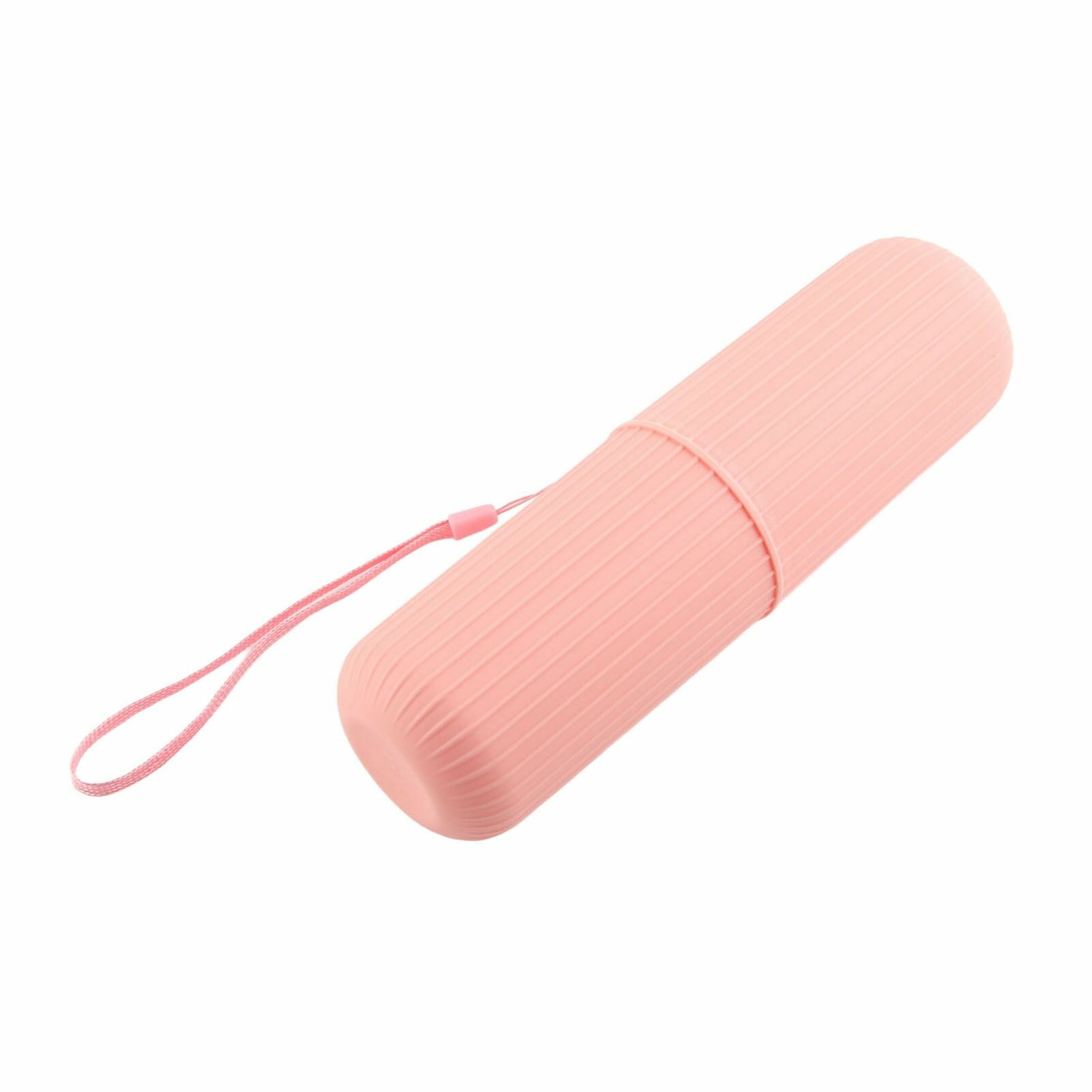 Портативный дорожный футляр для зубной щетки с крышкой, розовый, противоскользящий из полипропилена, дорожная чашка для зубной щетки для удобства организации и гигиены