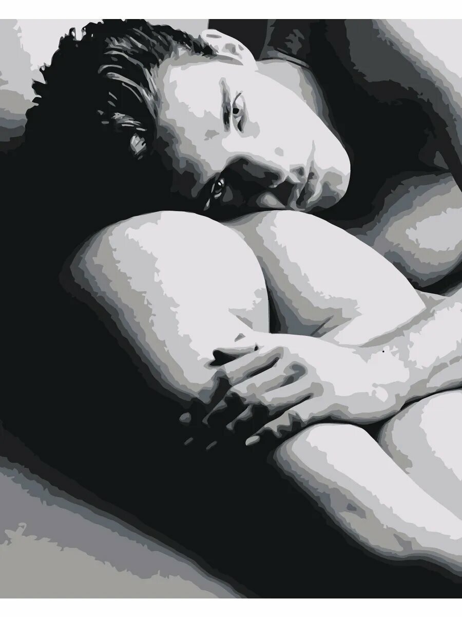 Картина по номерам Влюбленная Пара Парень Лежит на Девушке