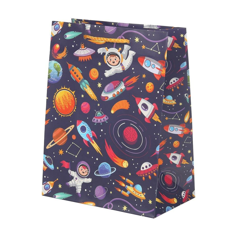 Пакет подарочный матовый М, космос, 140 гр/м Чудо праздник PM-130115-COS
