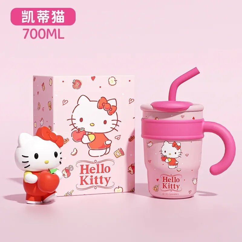 MINISO Санрио Термокружка 700 мл для девочек Розовый, Hello Kitty