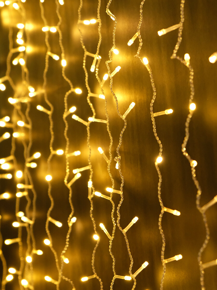 Гирлянда занавес / штора (водопад) SHLights LDCL300C-WW для улицы и для дома, 300 светодиодов, 1.5x2.2 м, IP44