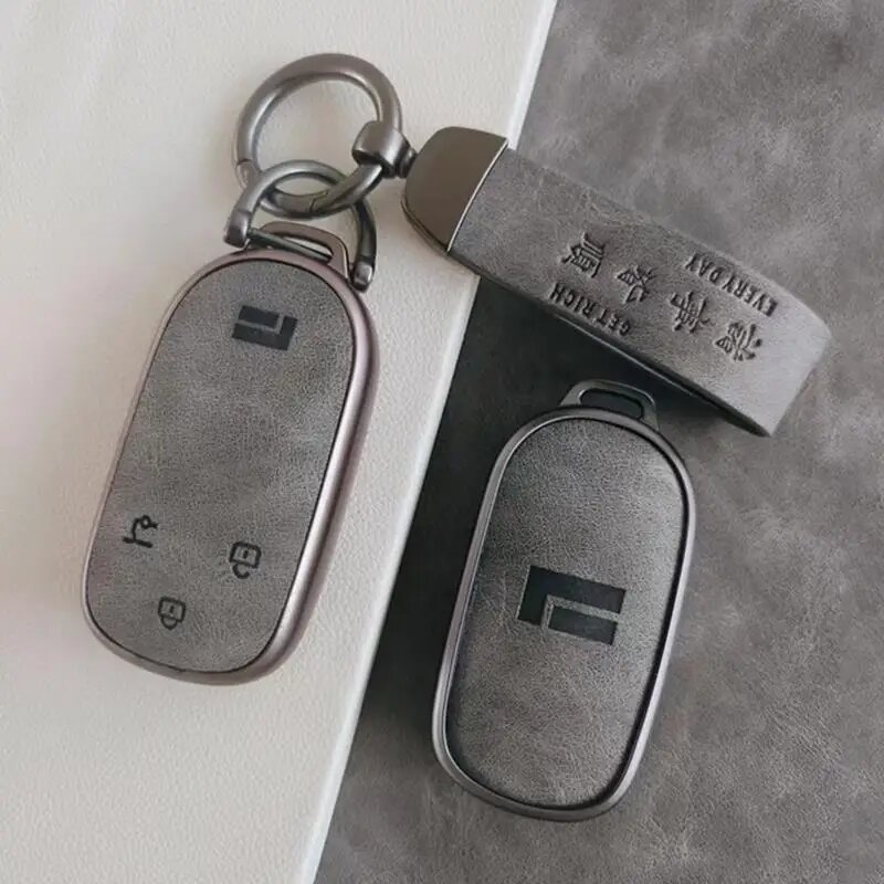 Брелок для Geely ROX 01 2023 года для BAIC Polestone 01 JISHI 01 3 кнопки, чехол для автомобильного ключа, защитные аксессуары для салона автомобиля, Grey 1