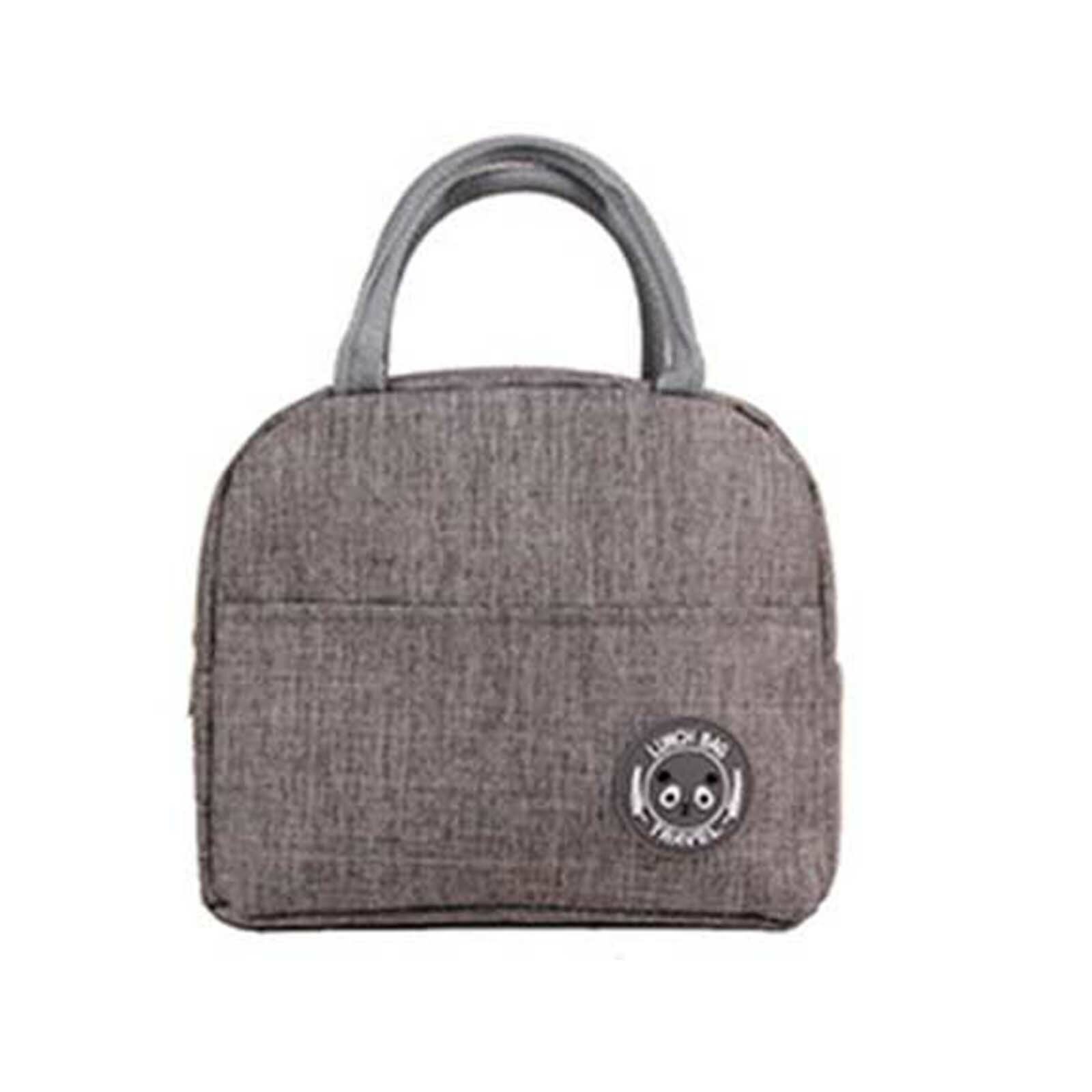 Теплоизоляционный ланч-бэг Фреш Кулер Бэг Водонепроницаемый Ручной Сумка Портативный Зippers Thermal БентоЛанч-бэг с Картинкой, Черный/Темно-синий/Голубой/Красный вино/Серый/Розовый, Размер 23*12*20см, Материал Оксфордская ткань Алюминиевая фольга, Вес