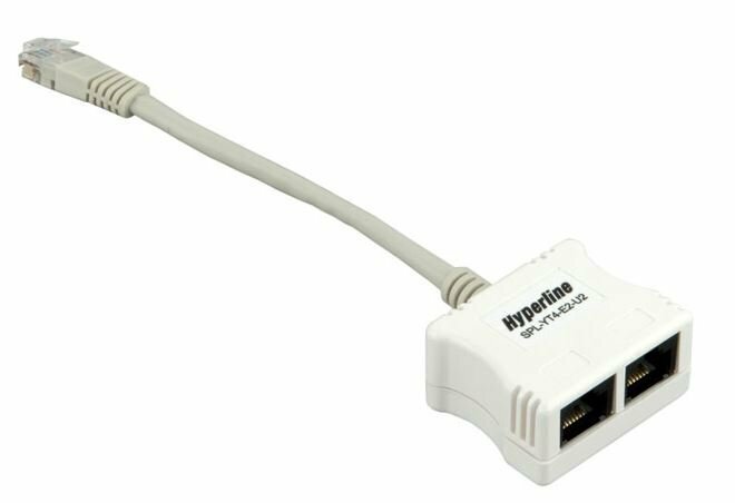 Hyperline SPL-YT4-E2-E2 Разветвитель RJ-45 4Pr. T568A/T568B -> 2 x 2Pr.10BASE-T