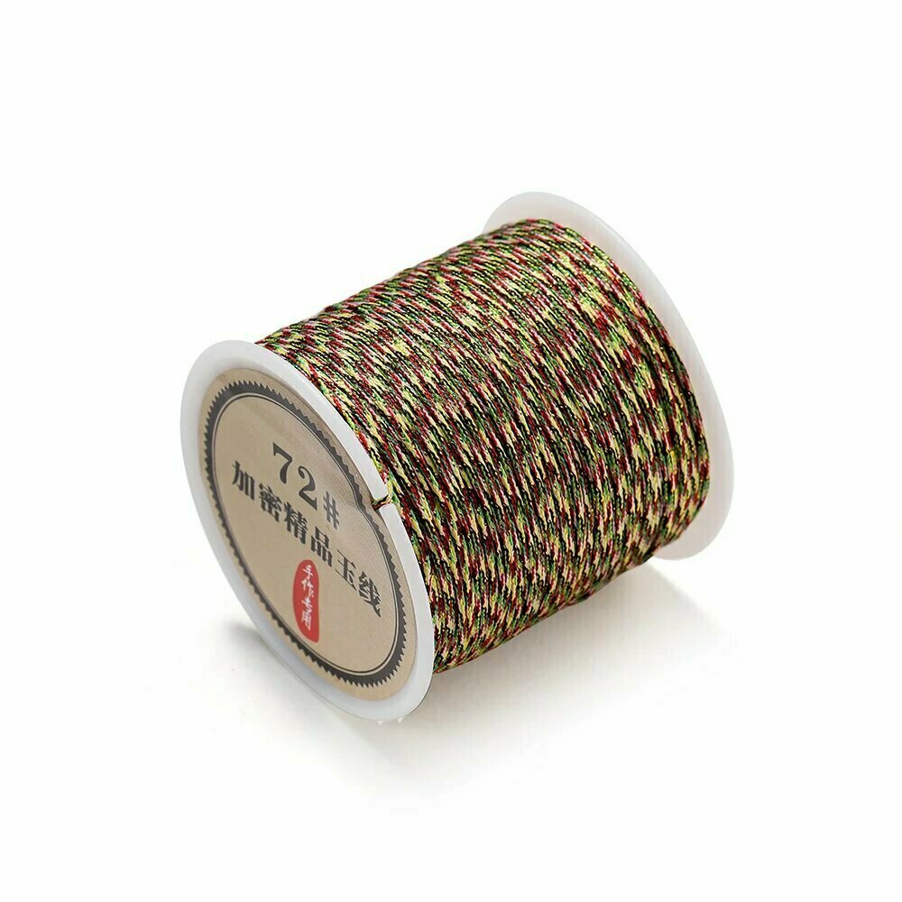 Китайский узел нейлоновый шнур YouYoungDifferent 0,8 мм 50 м, Gold Mixed, 0.8mm x 50M