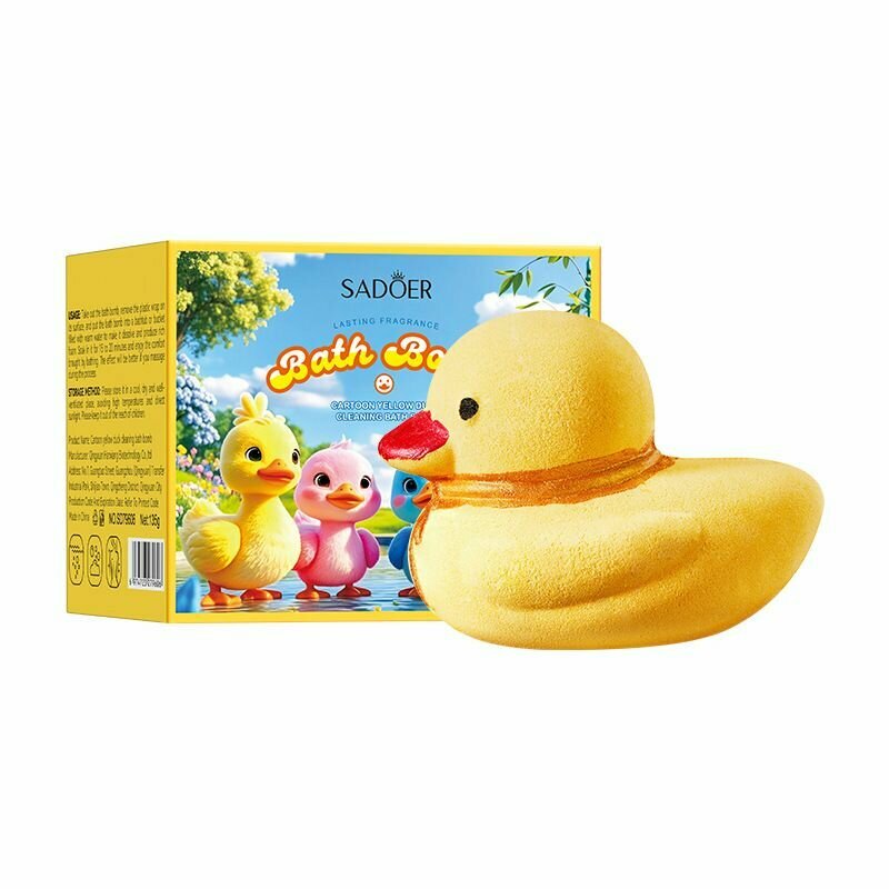 Бомбочка для ванн SADOER "Уточка", с морской солью, маслами, 135 г