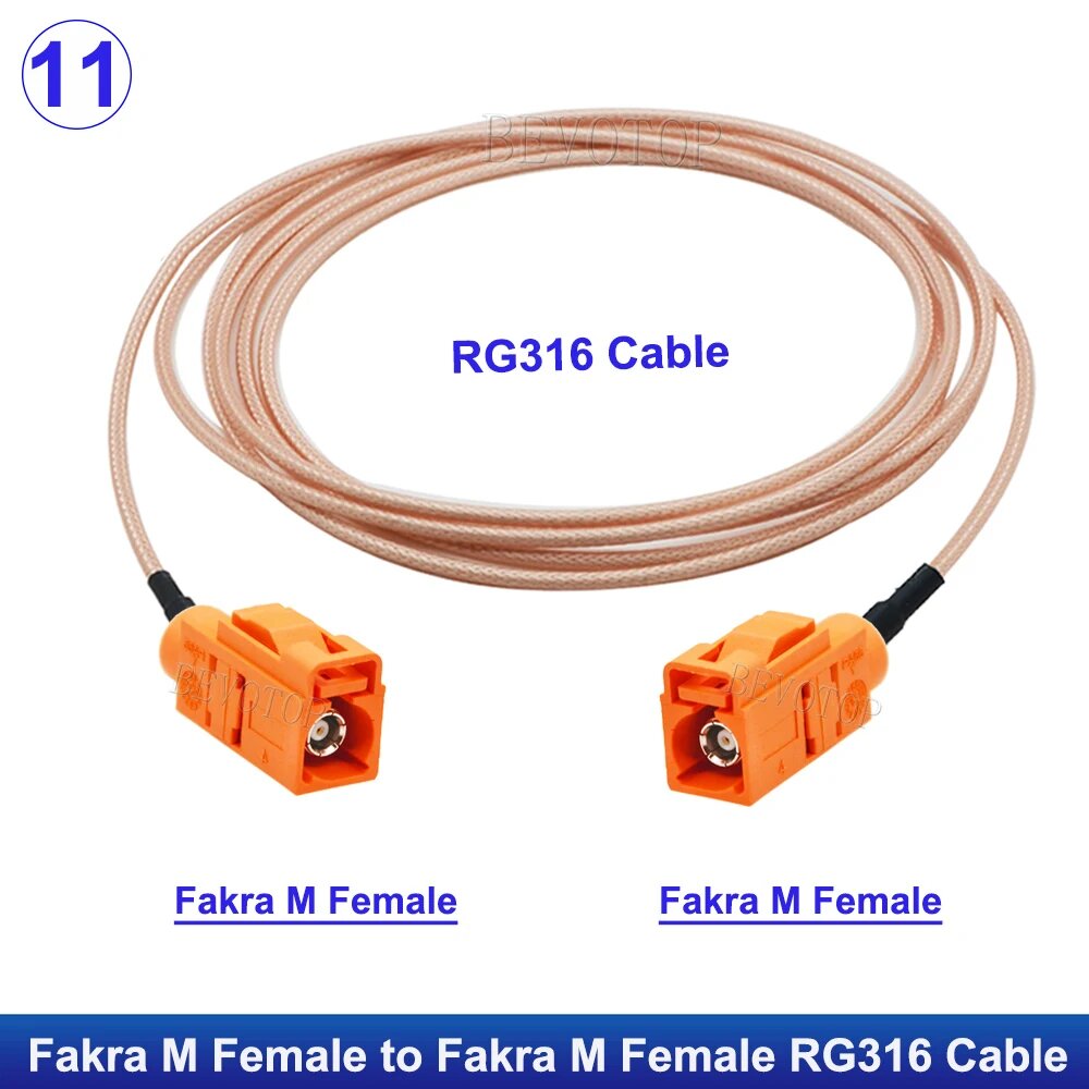 RG316 Fakra M Female to Fakra M Female, 4M, Fakra M F to M F