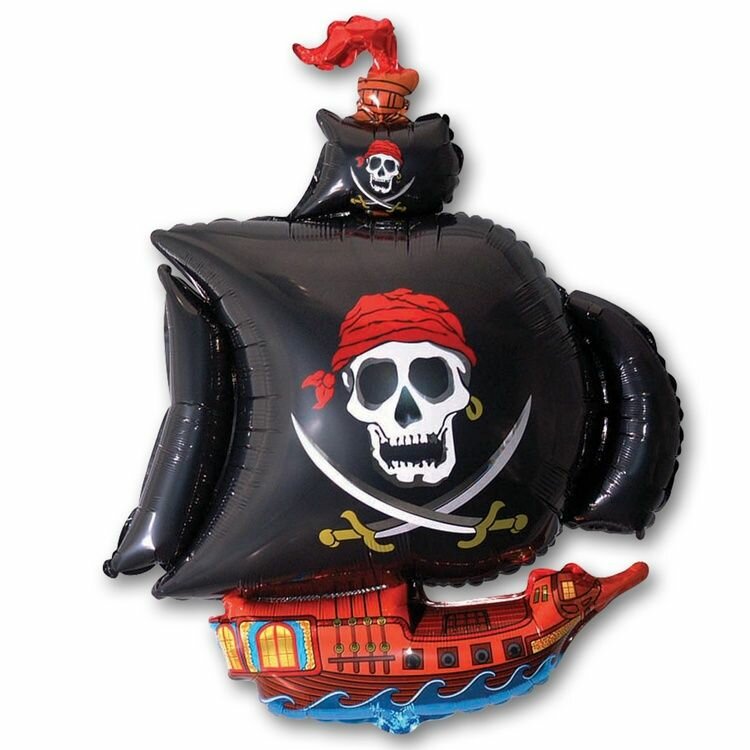 Воздушный шар КНР фигурный Корабль пиратский черный