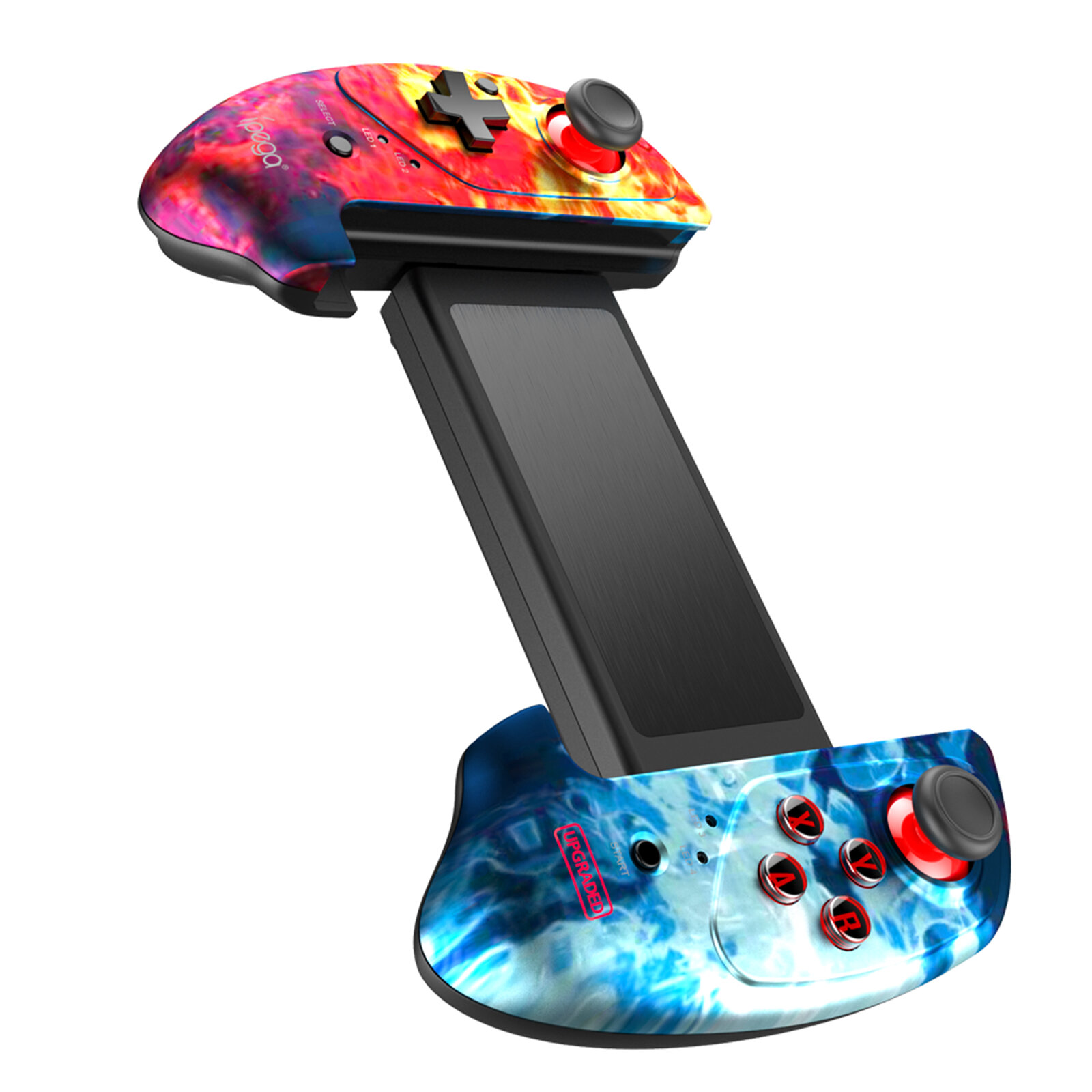 Геймпад беспроводной подвесной PG-9083B BT, совместимый с iOS (iOS11-13.3), Android смартфонами, планшетами, ПК, черный/камуфляж/красно-синий, размер 23.5*12.8*4.5см, батарея 380mAh, BT V5.0, вес 230г