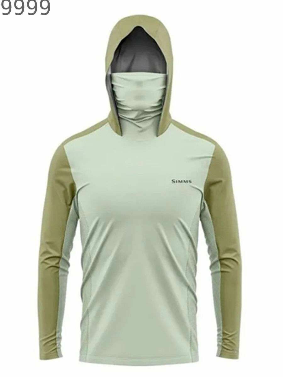 Simms Джерси мужская для рыбалки с капюшоном с принтом Точки, рыболовный лонгслив летний солнцезащитный