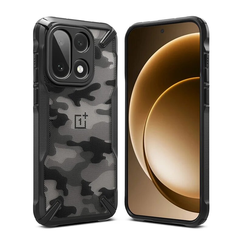 Чехол Ringke Fusion X для Oneplus 15, двухслойный чехол для ПК, прозрачная задняя часть и мягкая рамка из ТПУ, гибридный сверхпрочный защитный чехол от падения Camo for 15