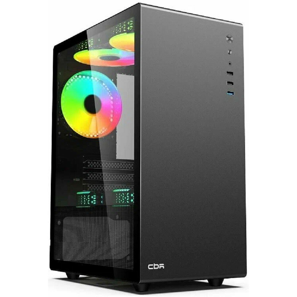 Компьютер CBR Системный блок Edge E1203 Intel Core i7-12700 2x16GB / RTX3060 12Gb / SSD 960GB закаленное стекло