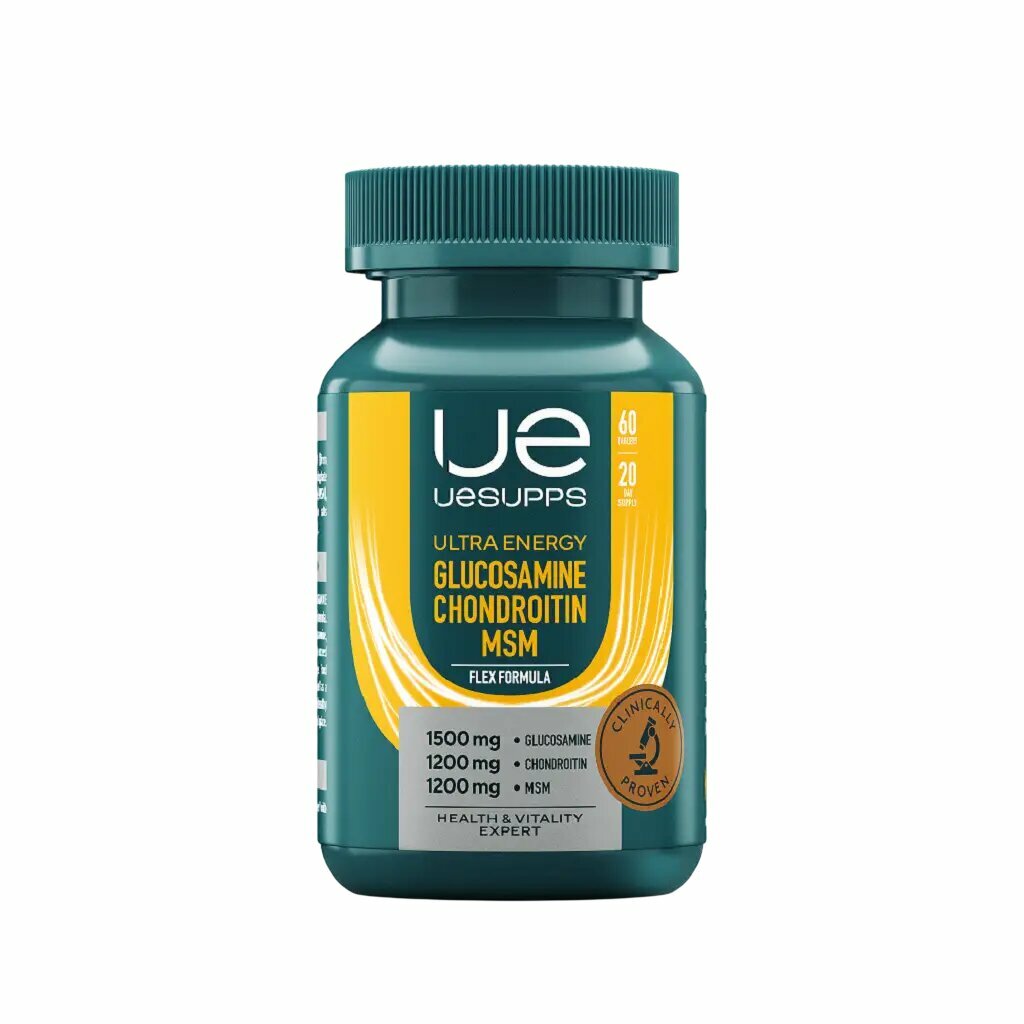 Уесаппс Ультра Энерджи Флекс Формула Глюкозамин Хондроитин MCM/UESUPPS Ultra Energy Flex Formula Glucosamine Chondroitin MSM таблетки массой 1700 мг 60 шт